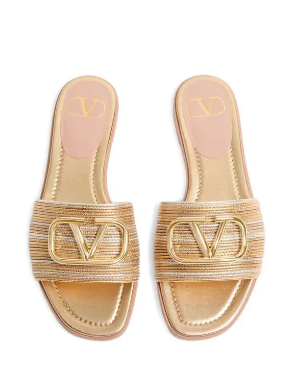 Valentino Garavani Vlogo Signature Flat Sandals - Multicolor