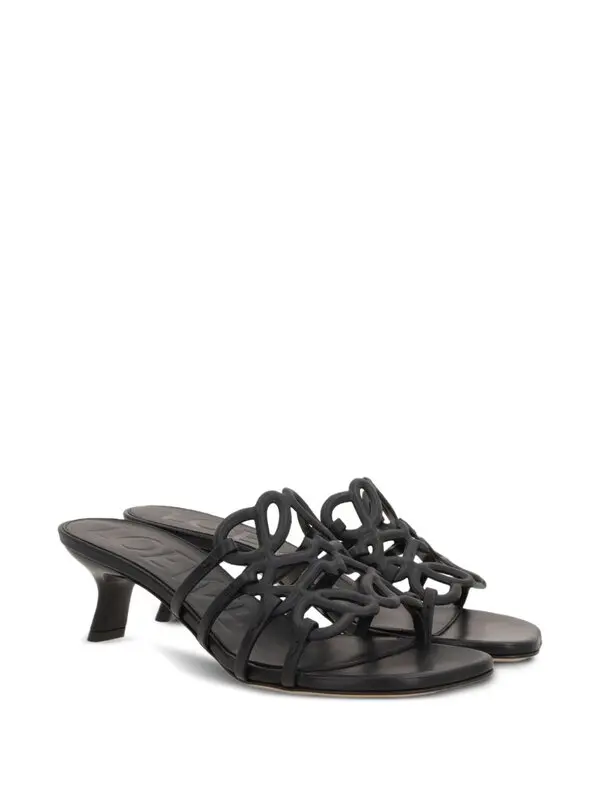 Loewe Petal Anagram Leather Sandals - Multicolor