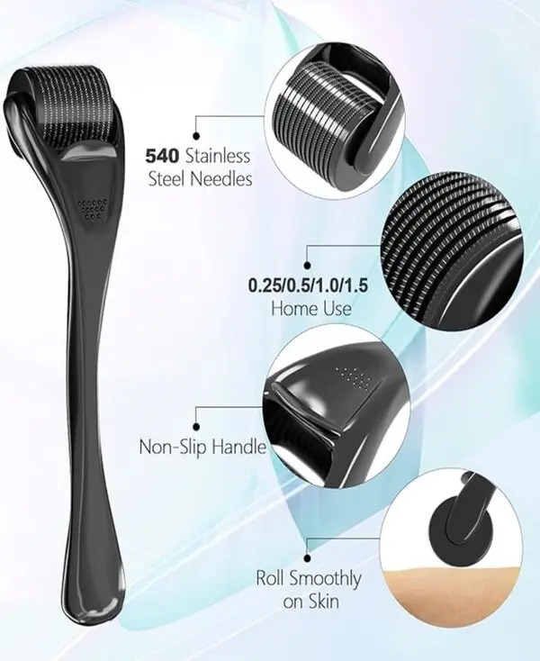 LOVERY Micro Needle Derma Roller For Face And Body - Black