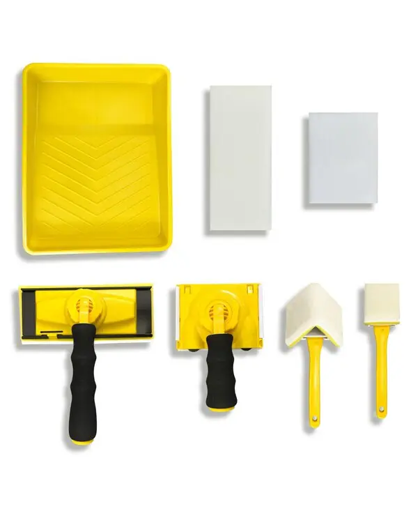 XDOVET Paint Edger Tool Kit 9 Inch Pad Set Trim Touch-up Corner Wall Ceiling 360degree Rotation Handle Trimmer Refill Pads