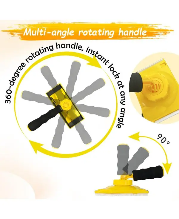XDOVET Paint Edger Tool Kit 9 Inch Pad Set Trim Touch-up Corner Wall Ceiling 360degree Rotation Handle Trimmer Refill Pads