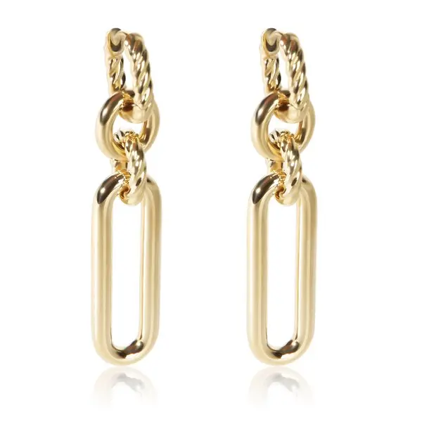 David Yurman Yellow Gold Lexington Link Earrings - Yellow_gold