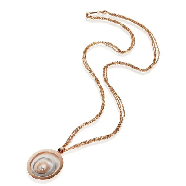 Chopard 3-tone Gold Diamond Happy Spirit Pendant Necklace