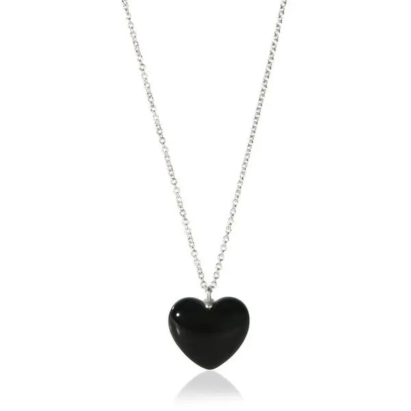 Tiffany & Co. Sterling Silver Onyx Heart Pendant - Sterling_silver