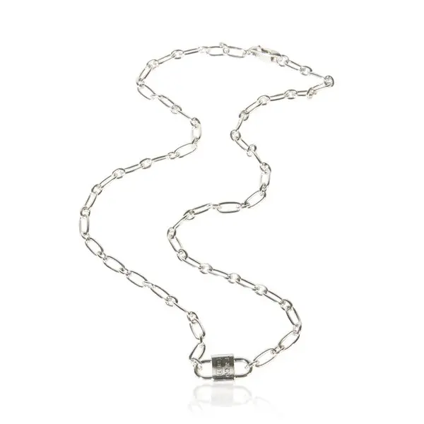 Tiffany & Co. Sterling Silver 1837 Small Double Lock Necklace