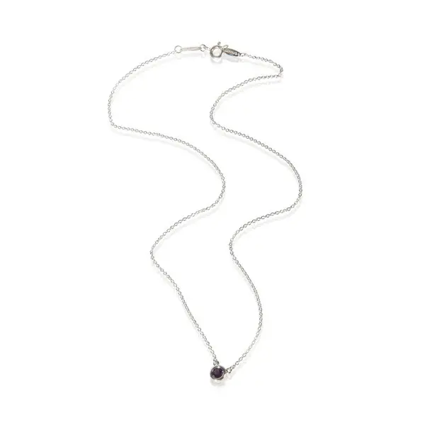 Tiffany & Co. Sterling Silver Amethyst Elsa Peretti Color The Yard Pendant Necklace