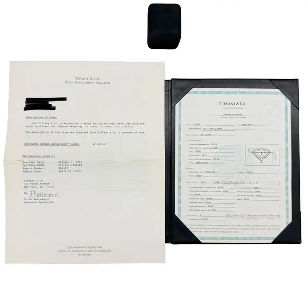 Tiffany & Co. 0.21 Ct Round Brilliant Diamond Solitaire Engagement Ring