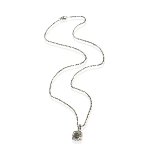 David Yurman Sterling Silver Prasiolite And Diamond Petite Albion Pendant Necklace