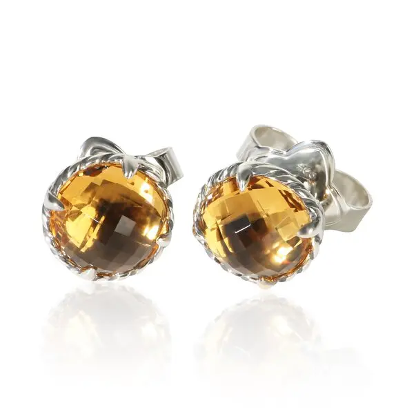 David Yurman Sterling Silver Citrine Earrings - Sterling_silver