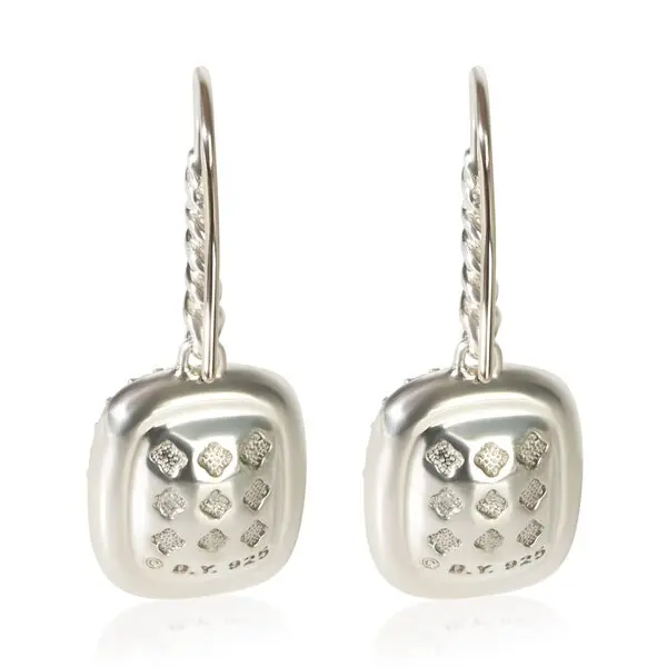 David Yurman Sterling Silver Peridot And Diamond Noblesse Earrings