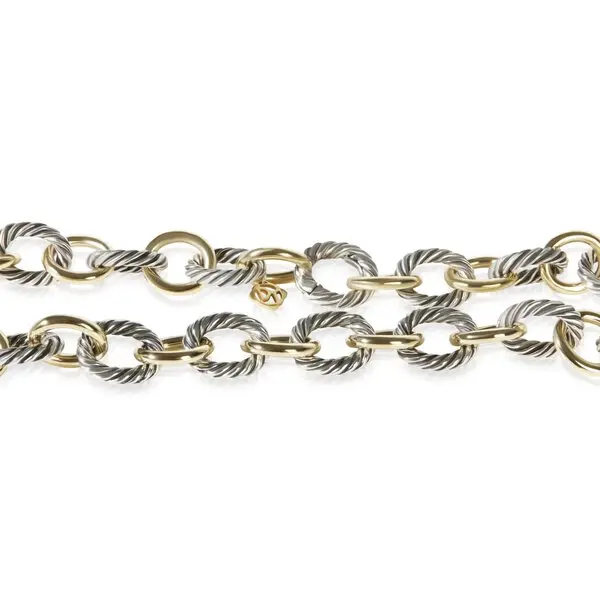 David Yurman 1/4 18k Yellow Gold & Sterling Silver Oval Link Necklace
