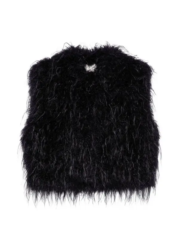 FORTE_FORTE Feather-effect Ecofur Vest - Multicolor