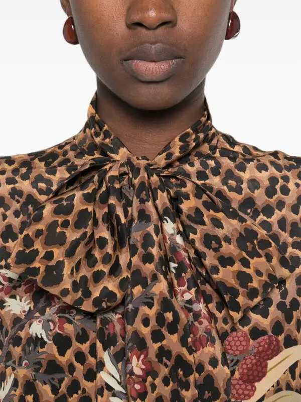 Etro Printed Silk Shirt With Pussy-bow Collar - Multicolor