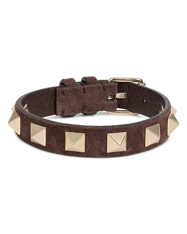 Valentino Garavani Rockstud Leather Bracelet - Brown