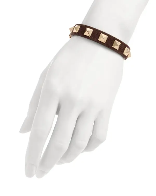 Valentino Garavani Rockstud Leather Bracelet - Brown