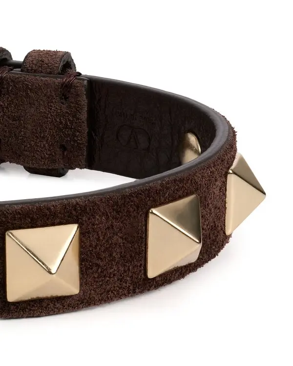 Valentino Garavani Rockstud Leather Bracelet - Brown