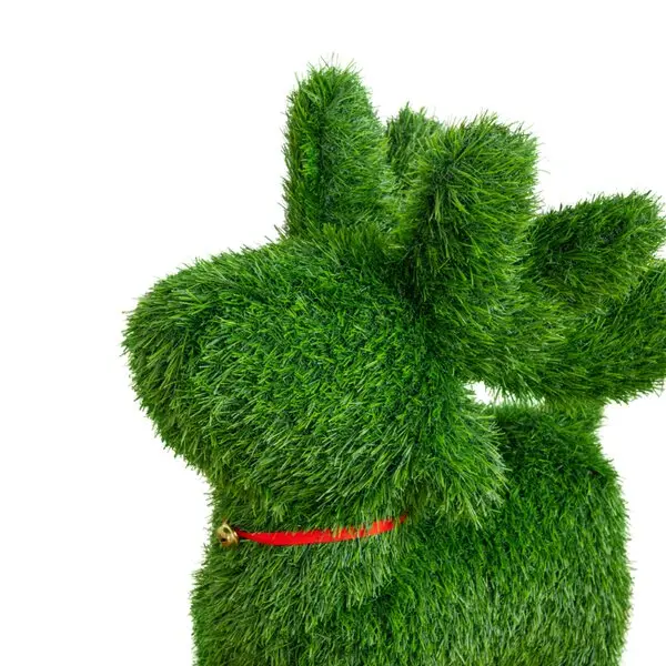NEARLY NATURAL 2' Uv Resistant Artificial Christmas Grass Garden Topiary Reindeer