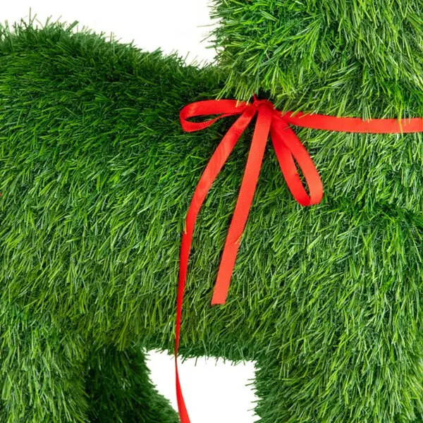 NEARLY NATURAL 2' Uv Resistant Artificial Christmas Grass Garden Topiary Reindeer