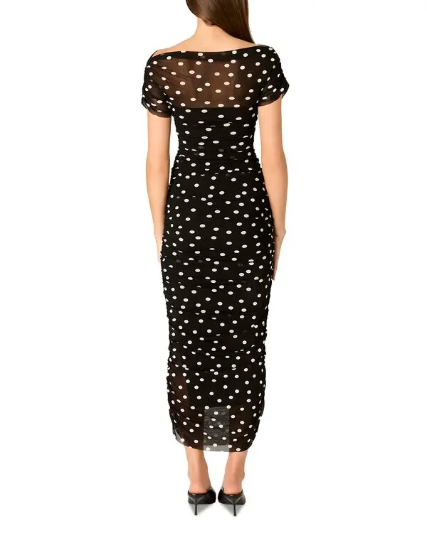 NIA Aria Printed Ruched Midi Dress