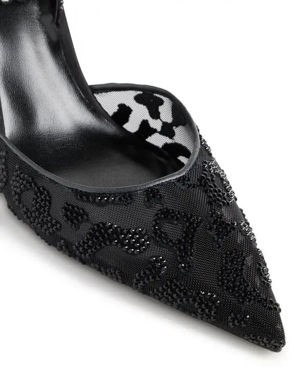Rene Caovilla Embellished Mesh Slingback Pumps