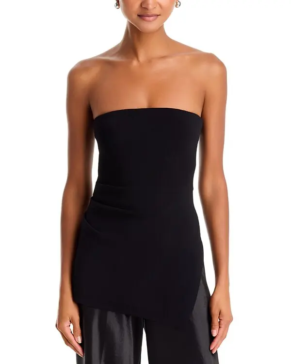 LUCY PARIS Strapless Asymmetric Top - Black
