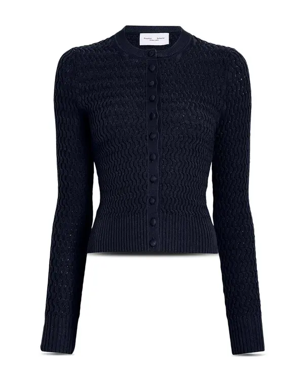 Proenza Schouler White Label Marci Crewneck Cardigan - Navy