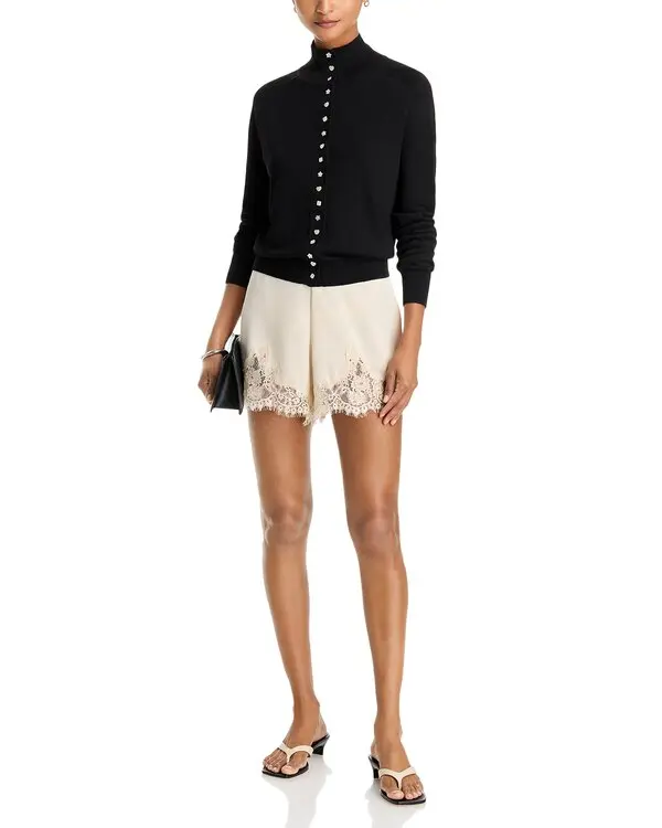 525 America Saddle Shoulder Mock Neck Cardigan Sweater