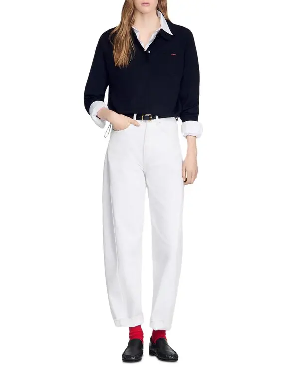 Sandro Miki Wool Blend Polo Sweater
