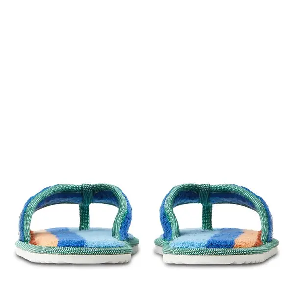Versace Striped Cotton Terry Jacquard Flip Flops