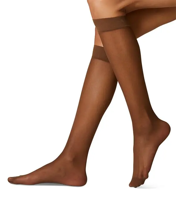 STEMS Sheer Knee High Socks Pack Of 3 - Brown