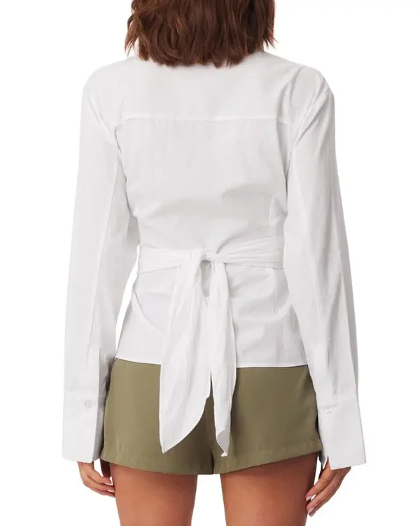 SNDYS. Teigan Cinched Cotton Button Front Shirt