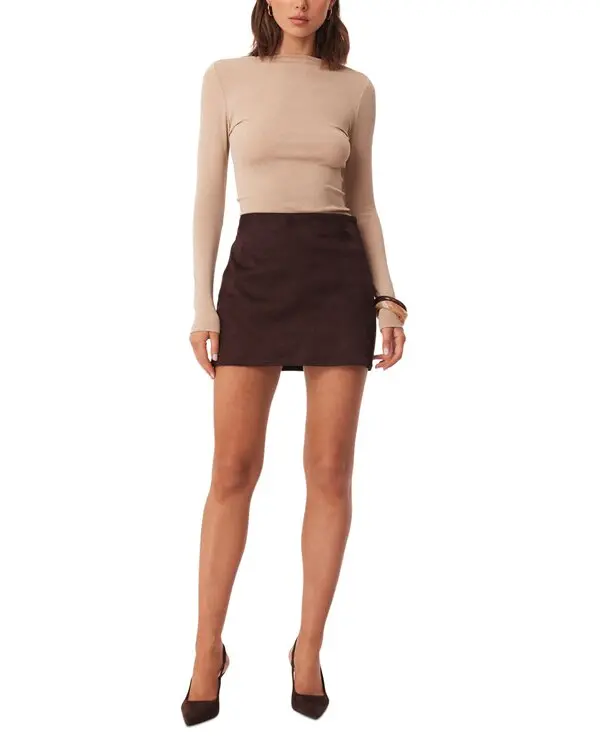 SNDYS. Brady Faux Suede Mini Skirt