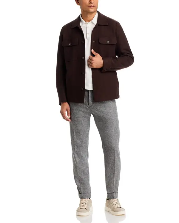 Eleventy Wool Overshirt - Brown