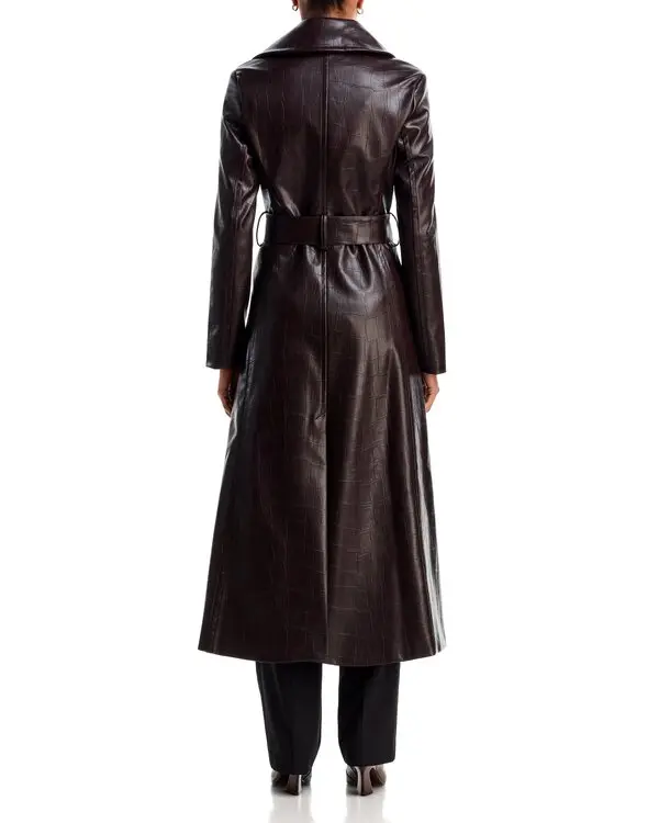 Bardot Faux Crocodile Leather Trench Coat