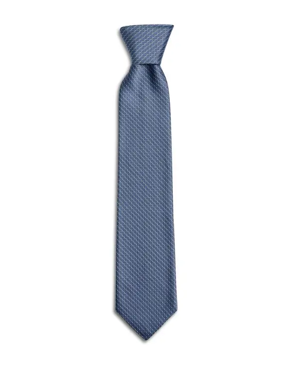 BOSS Silk Classic Dot Grid Tie - Blue