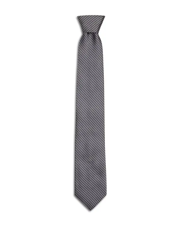 BOSS Silk Classic Dot Grid Neck Tie - Open Grey
