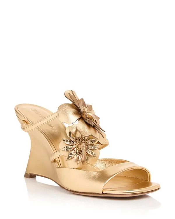 Zimmermann Belara Floral Embellished Wedge Sandals