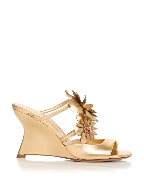 Zimmermann Belara Floral Embellished Wedge Sandals