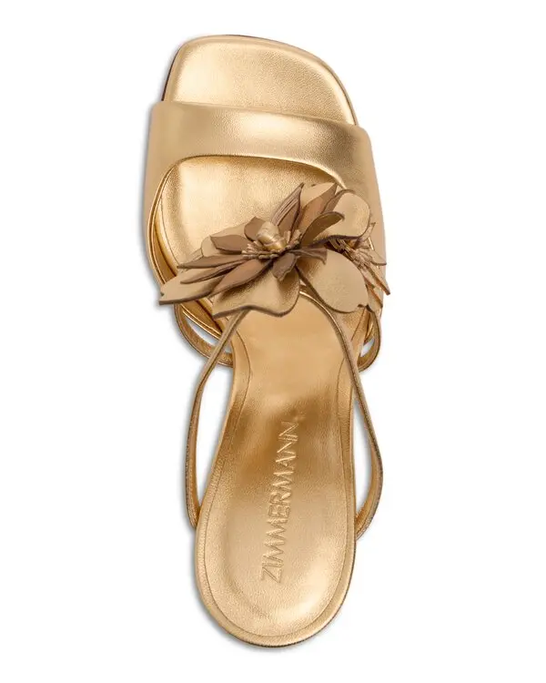 Zimmermann Belara Floral Embellished Wedge Sandals