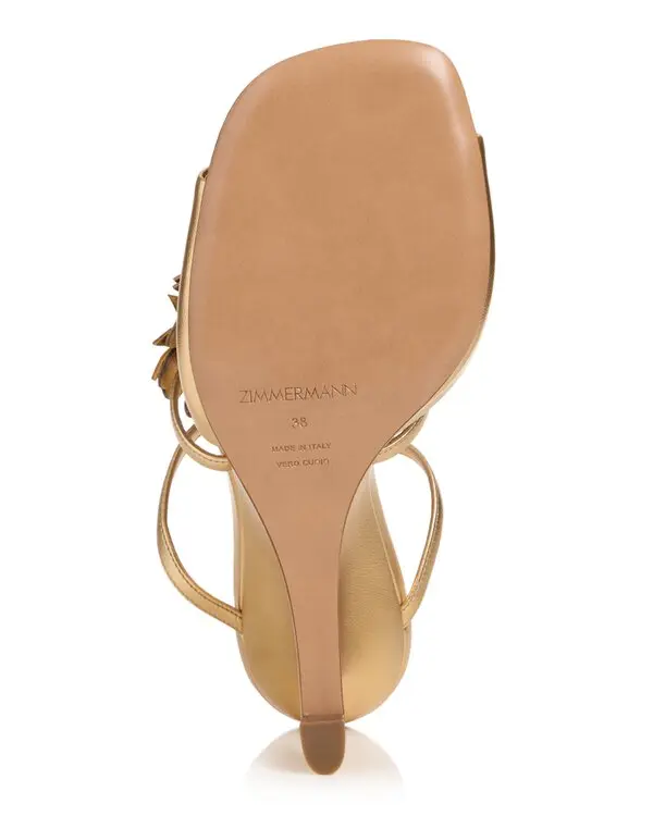 Zimmermann Belara Floral Embellished Wedge Sandals
