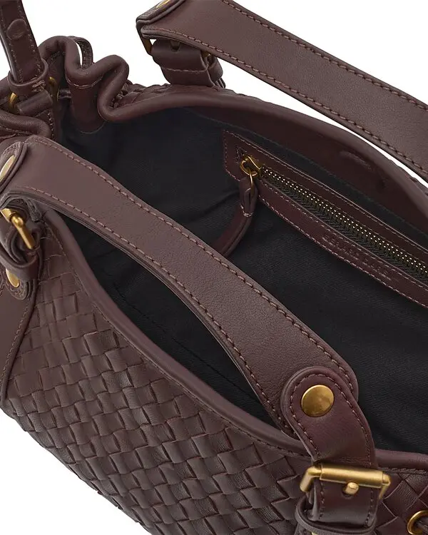 Gerard Darel Small Woven Leather Handbag - Redwine