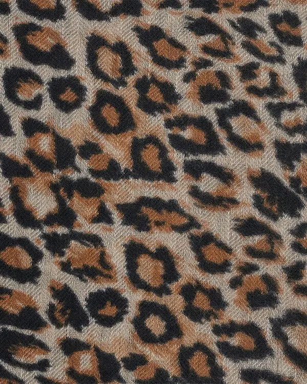 Gerard Darel Silia Leopard Print Wool & Cashmere Scarf - Straw