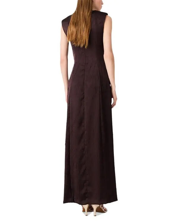 Maje Satin Draped Maxi Dress