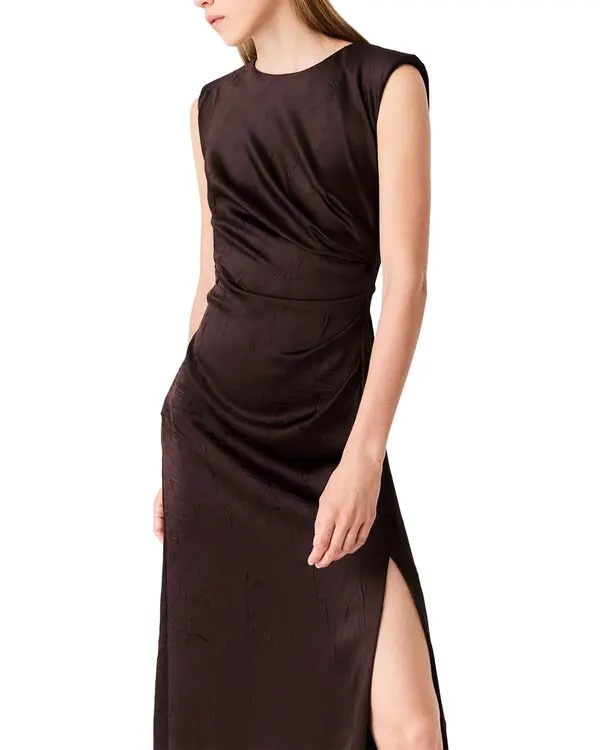 Maje Satin Draped Maxi Dress