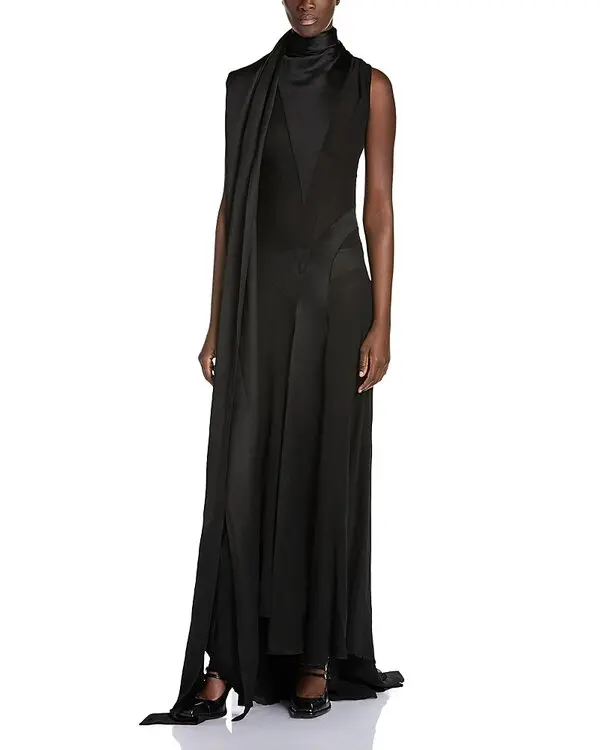 Alexander McQueen Sheer Panel Silk Gown