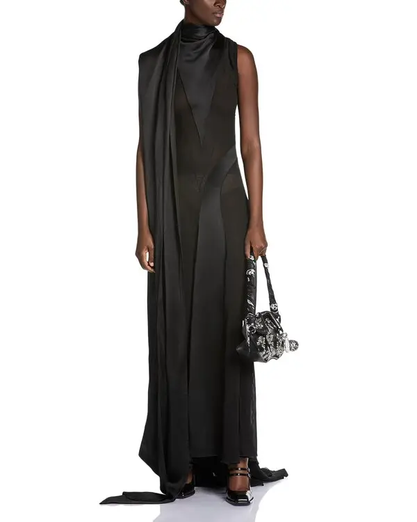 Alexander McQueen Sheer Panel Silk Gown