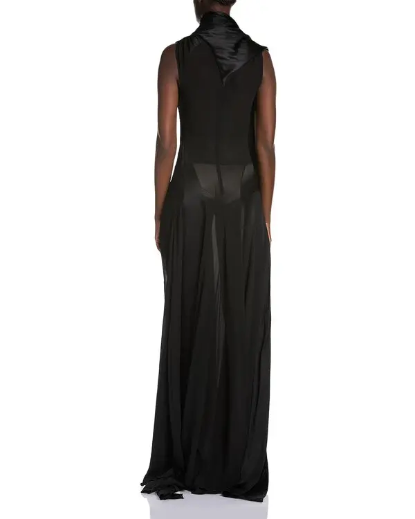 Alexander McQueen Sheer Panel Silk Gown