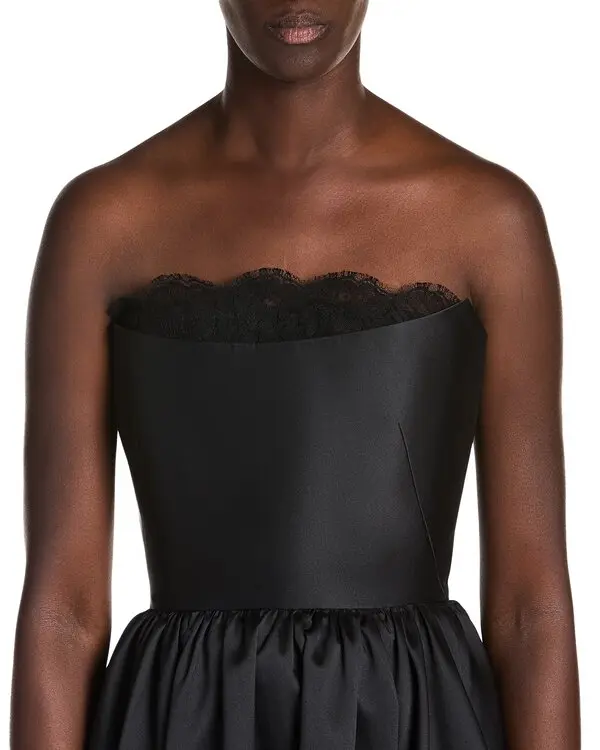 Alexander McQueen Lace Trim Strapless Gown