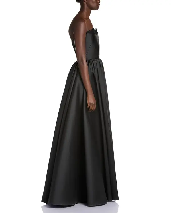 Alexander McQueen Lace Trim Strapless Gown