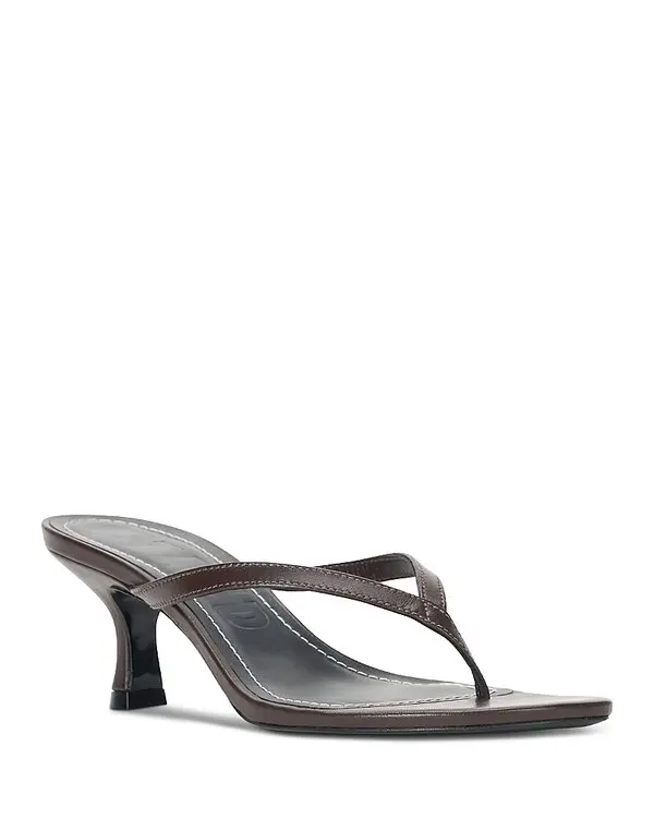 Staud Freja Thong Kitten Heel Sandals - Espresso